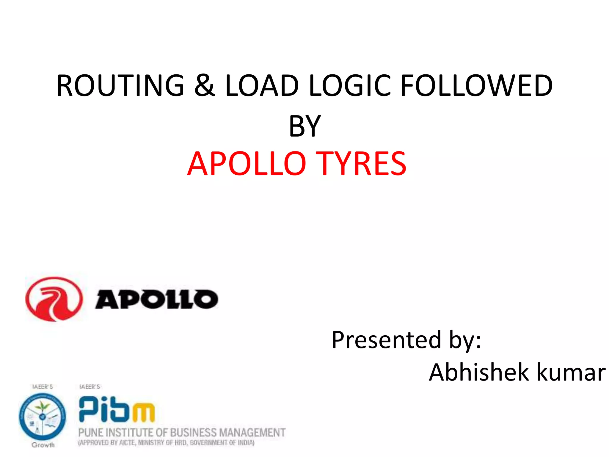 Routing & load logic followed | PPTX