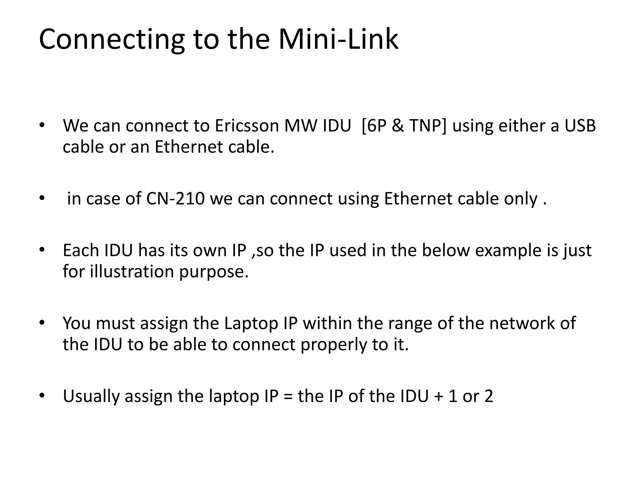 Routing over ericsson mini link | PPTX