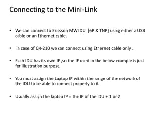Routing over ericsson mini link | PPTX