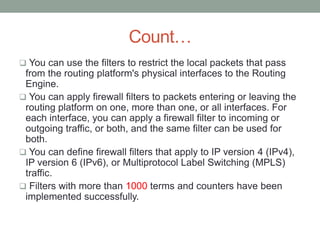 Routing Polices And Firewall Filter | PPTX | Computer Networking ...