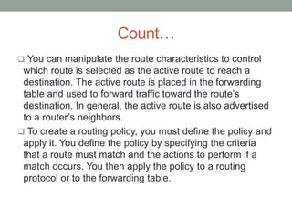 Routing Polices And Firewall Filter | PPTX | Computer Networking ...
