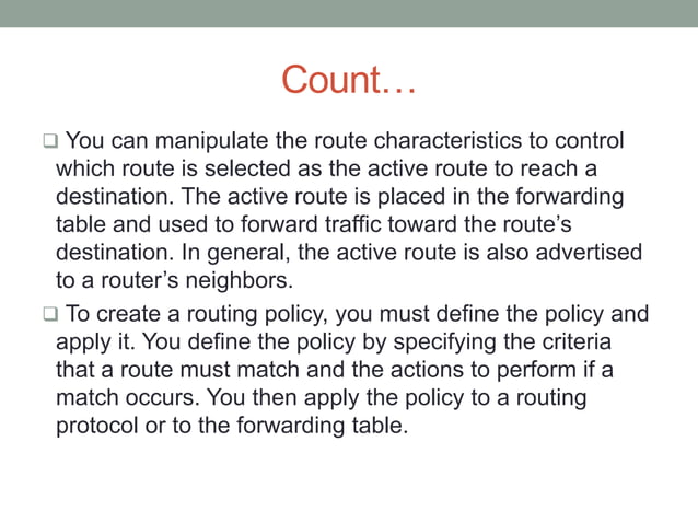 Routing Polices And Firewall Filter Pptx Computer Networking Computing