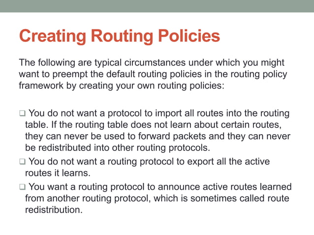 Routing Polices And Firewall Filter Pptx Computer Networking Computing