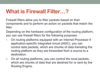 Routing Polices And Firewall Filter | PPTX | Computer Networking ...