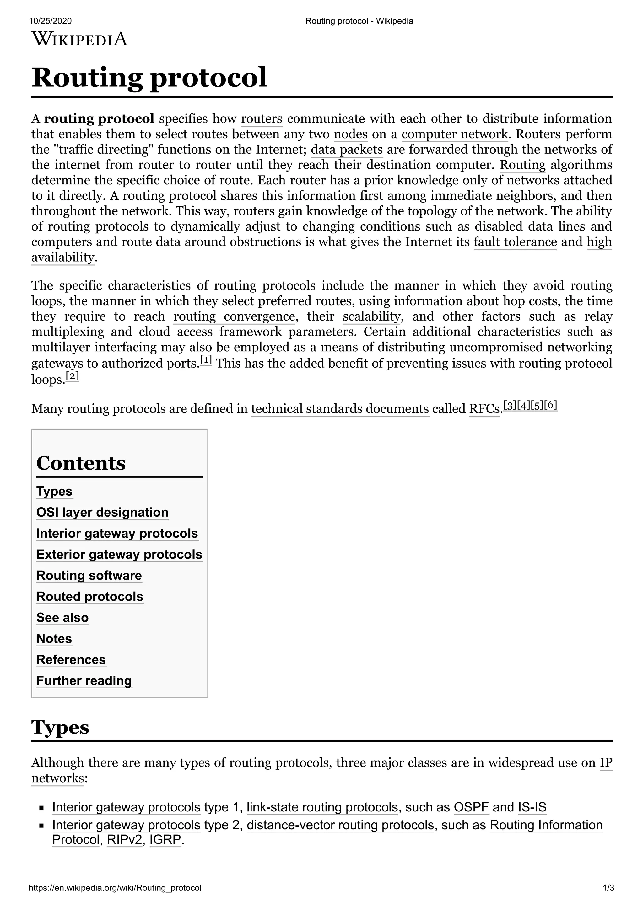 Routing protocol : Notes | PDF
