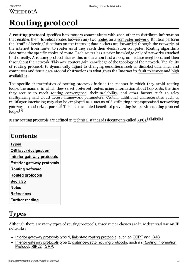 Routing protocol : Notes | PDF
