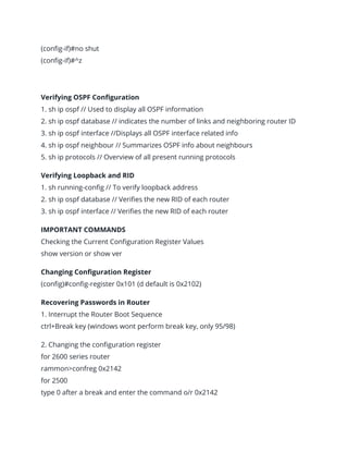 Routing protocol commands list | PDF