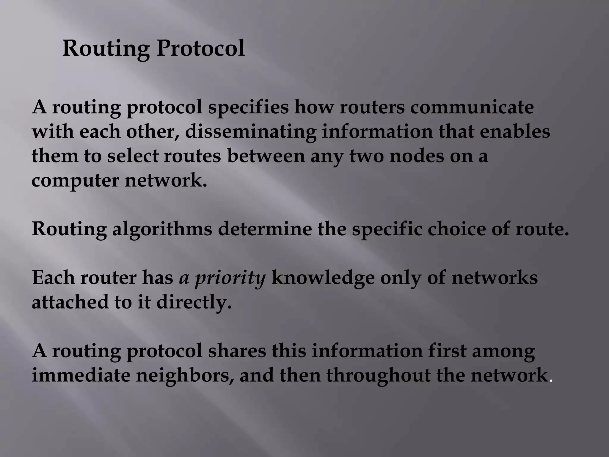Routing protocols | PPTX | Computer Networking | Computing