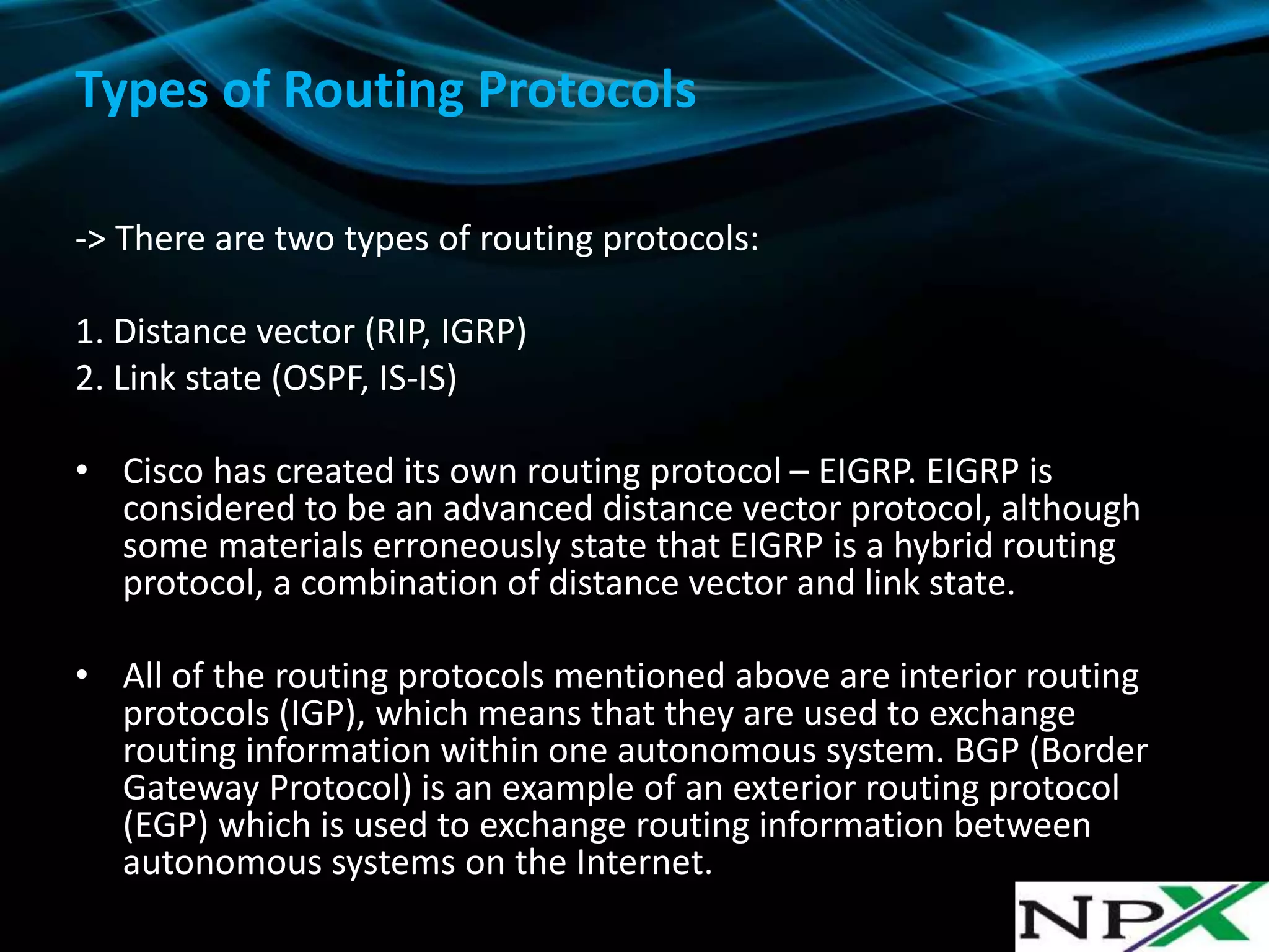 Routing Protocols | PPTX | Computer Networking | Computing