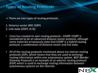 Routing Protocols | PPTX | Computer Networking | Computing