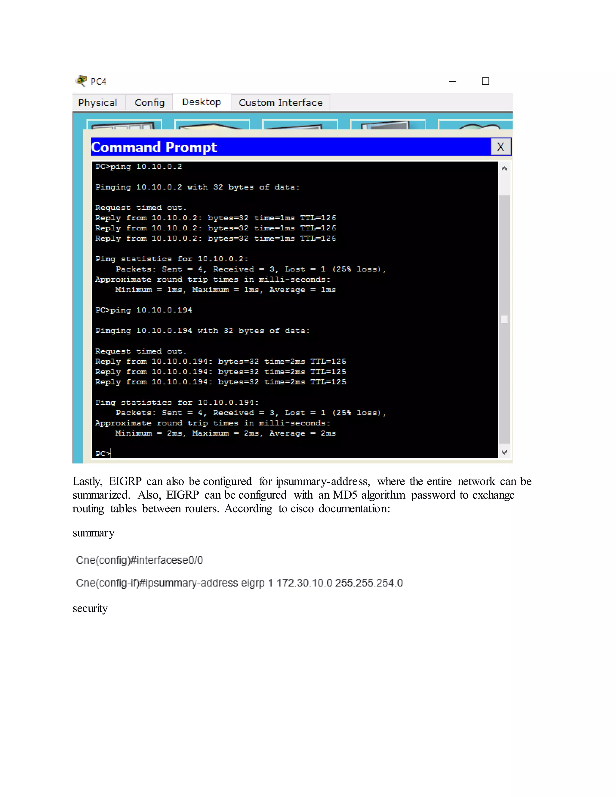 Packet Tracer Routing Protocols Eigrp And Ospf Docx Computer Networking Computing