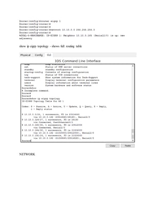 Packet Tracer: Routing protocols EIGRP and OSPF | DOCX