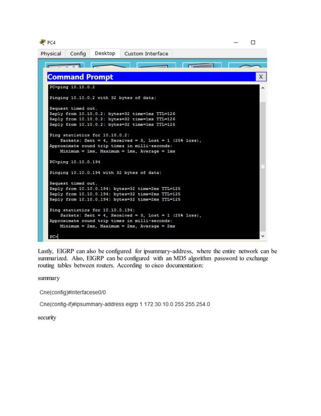 Packet Tracer: Routing protocols EIGRP and OSPF | DOCX | Computer Networking | Computing