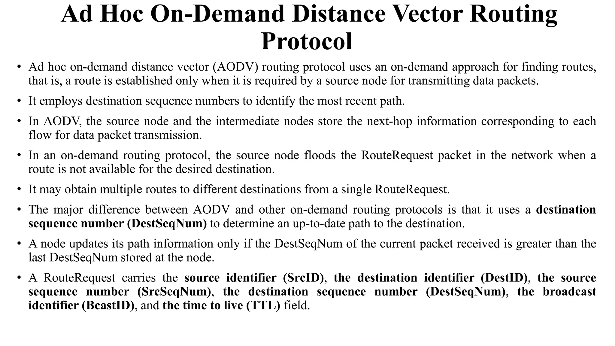 Routing protocols for ad hoc wireless networks | PPTX