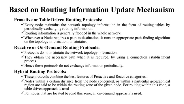 Routing protocols for ad hoc wireless networks | PPTX