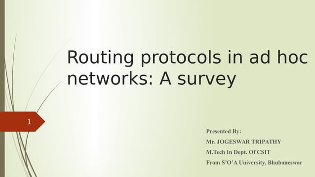 Routing protocols in ad hoc network | PDF | Computer Networking | Computing