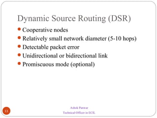 Routing Protocols in MANET's by Ashok Panwar | PPT
