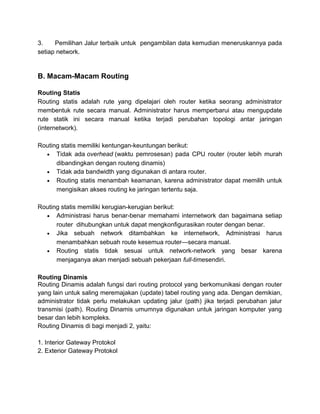 Routing dan Macam-Macam Routing | PDF