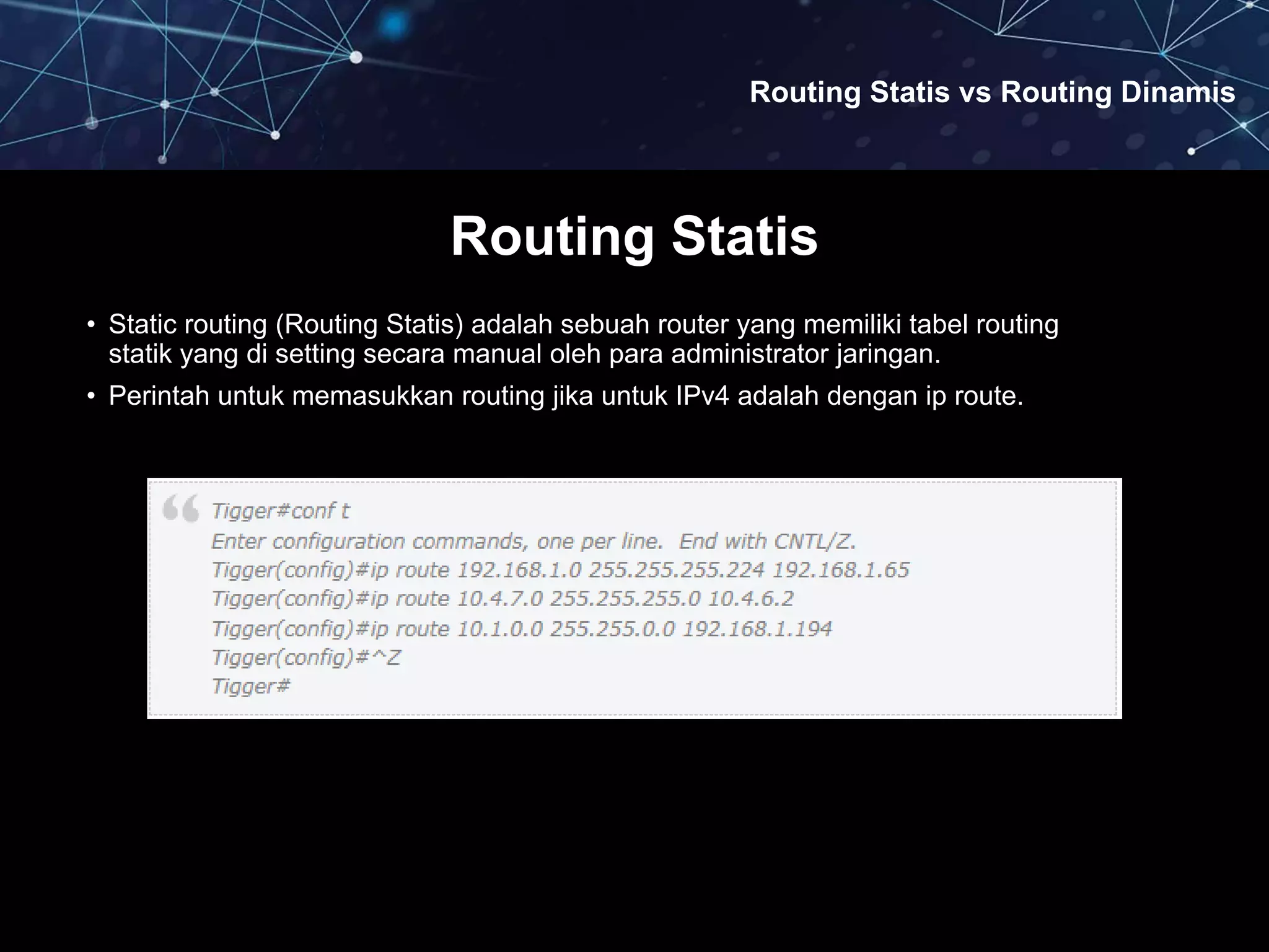 Routing Statis vs Routing Dinamis | PPT