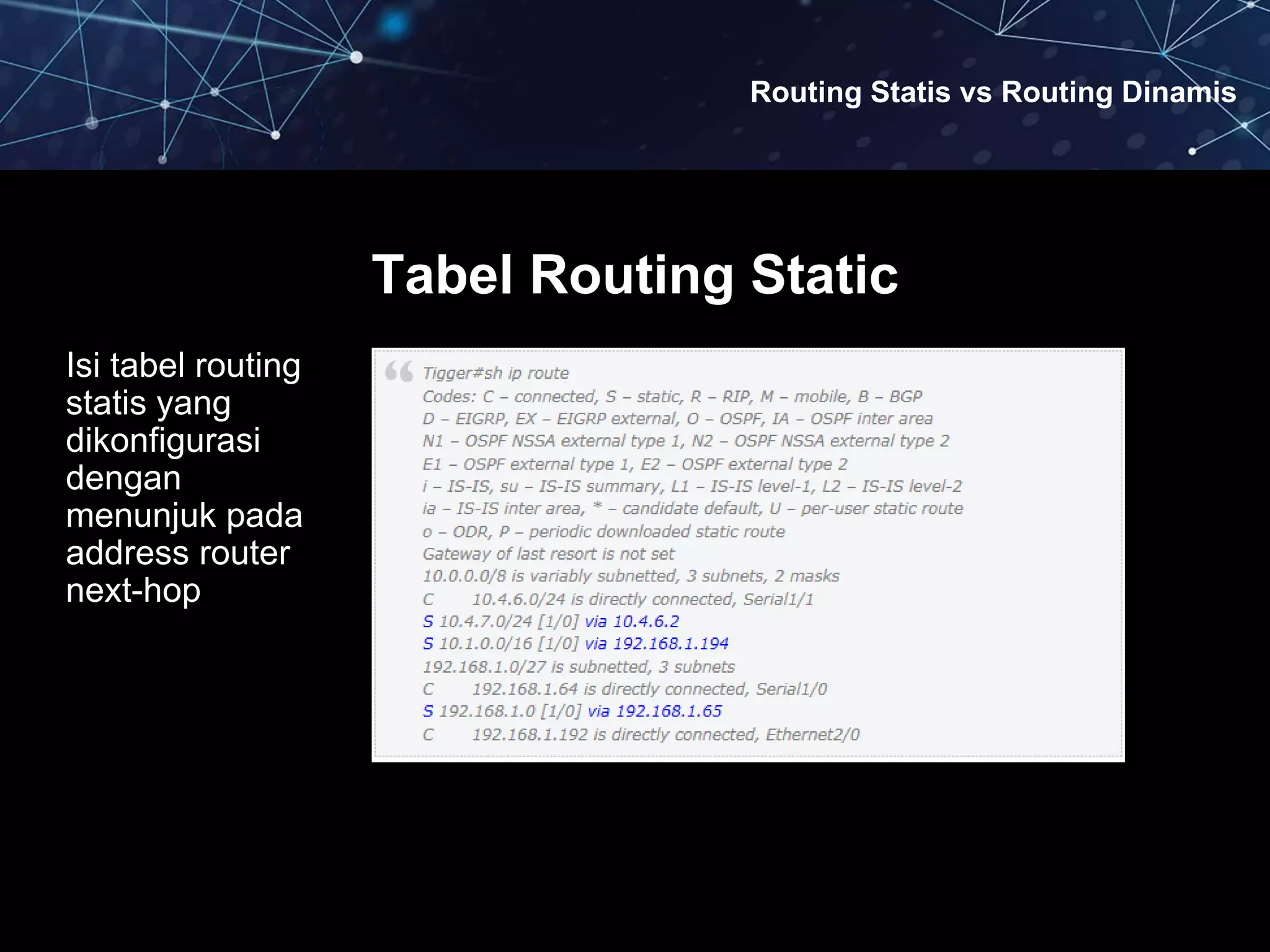 Routing Statis vs Routing Dinamis | PPT