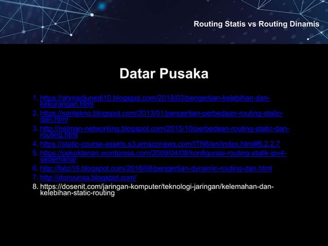 Routing Statis vs Routing Dinamis | PPT