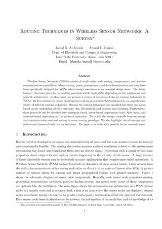 Routing techniques in wireless sensor networks a survey | PDF | Internet of Things | Internet