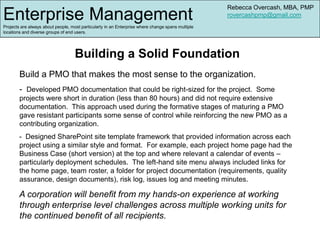 Rebecca Overcash Work Biography | PPTX