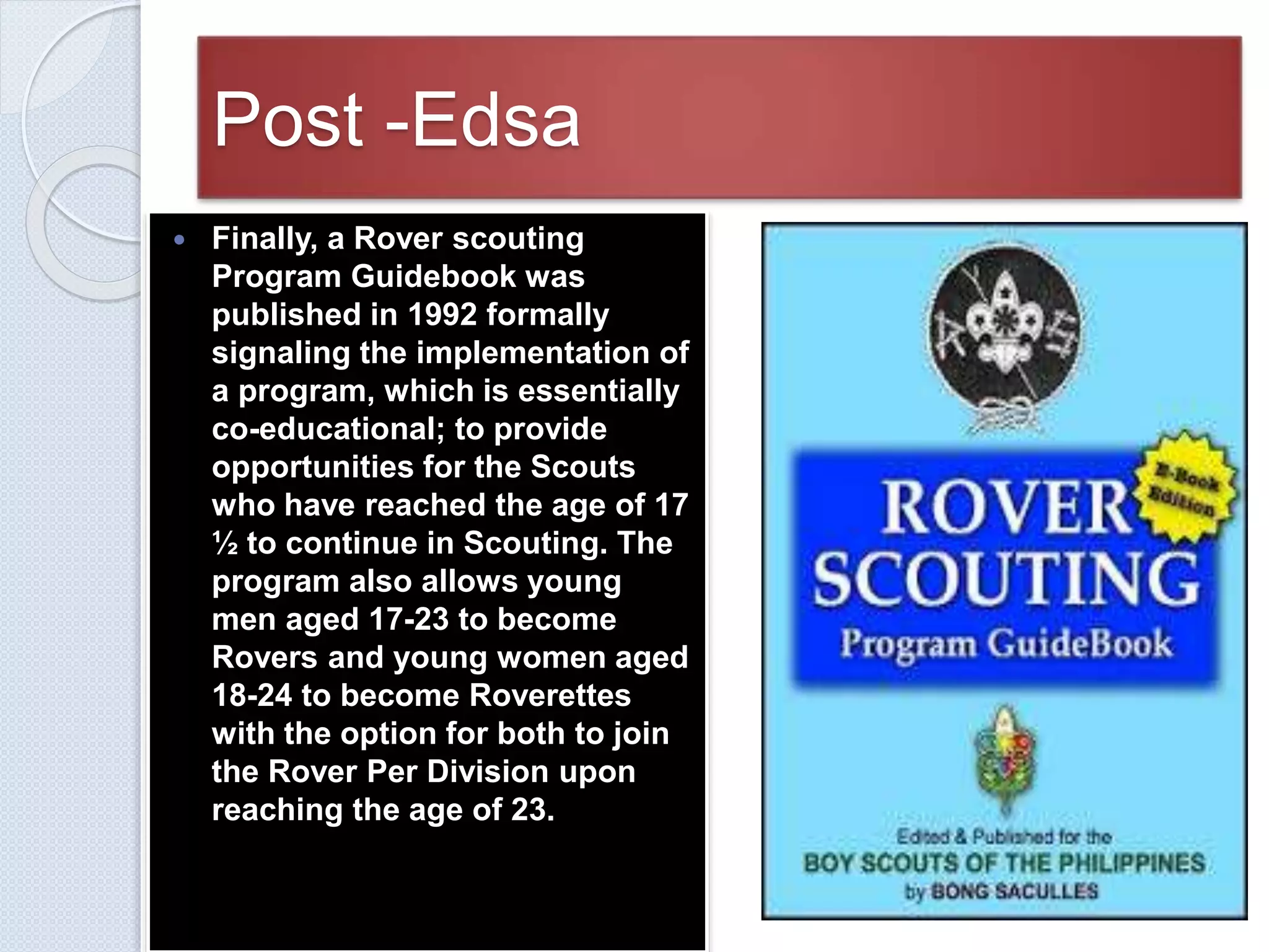 Rover Scout History in the Philippines | PPTX