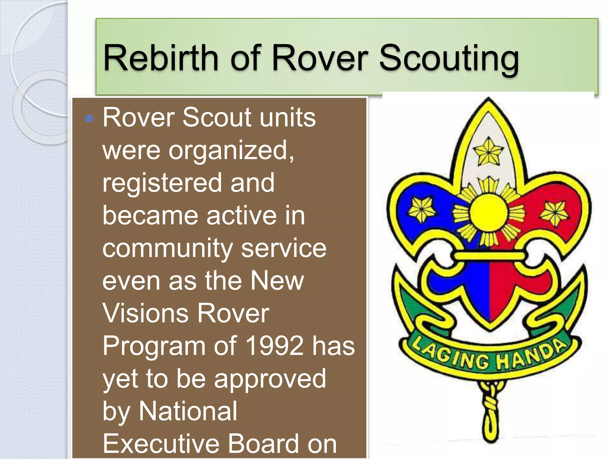 Rover Scout History in the Philippines | PPTX
