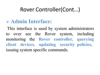 Rover technology ppt | PPTX | Cloud Computing | Internet