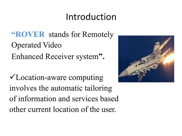 Rover technology ppt | PPTX | Cloud Computing | Internet