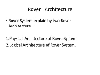 Rover technology ppt | PPTX | Cloud Computing | Internet