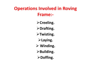 Roving frame/simplex BUBT TXE | PPTX