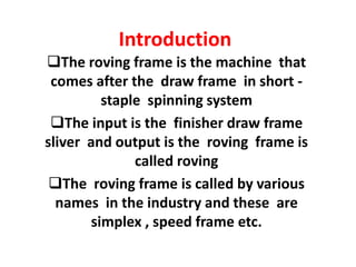 Roving frame/simplex BUBT TXE | PPTX