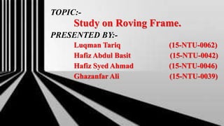 Roving presentation | PPTX | Needlework | Arts and Crafts