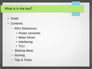 Building an ROV Electronics System | ODP