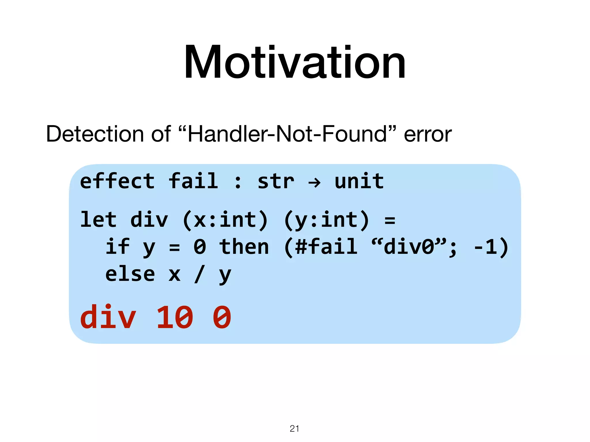 Row-based Effect Systems for Algebraic Effect Handlers | PPT