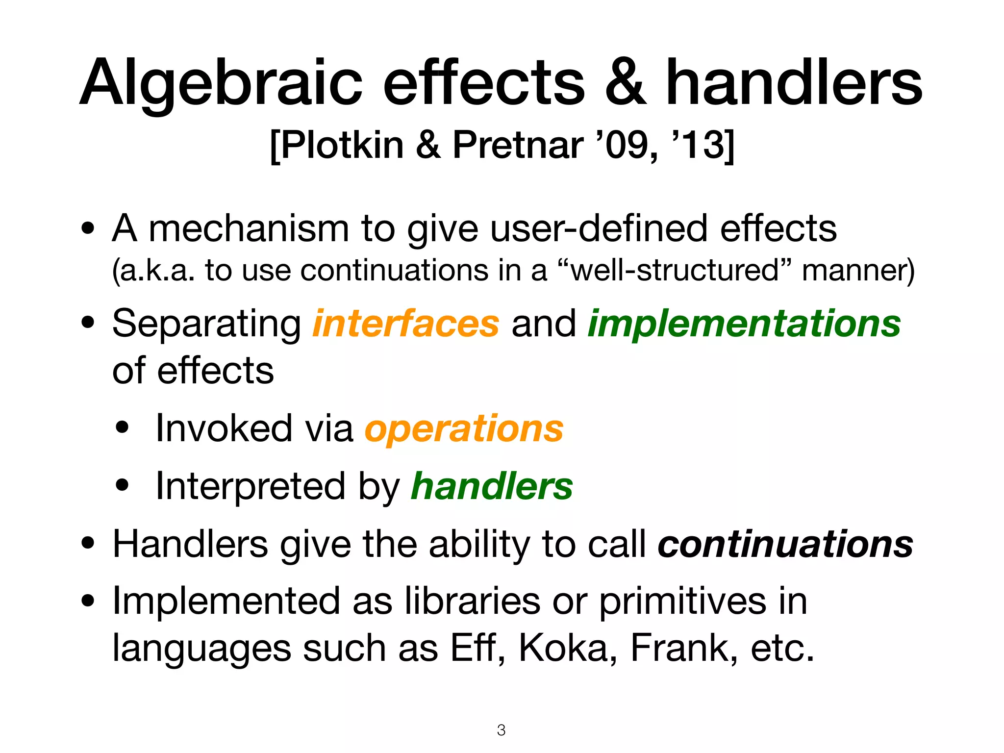 Row-based Effect Systems for Algebraic Effect Handlers | PPT