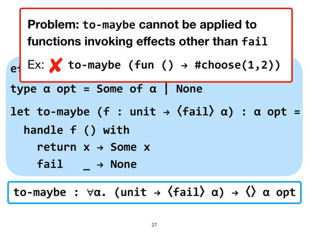 Row-based Effect Systems for Algebraic Effect Handlers | PPT
