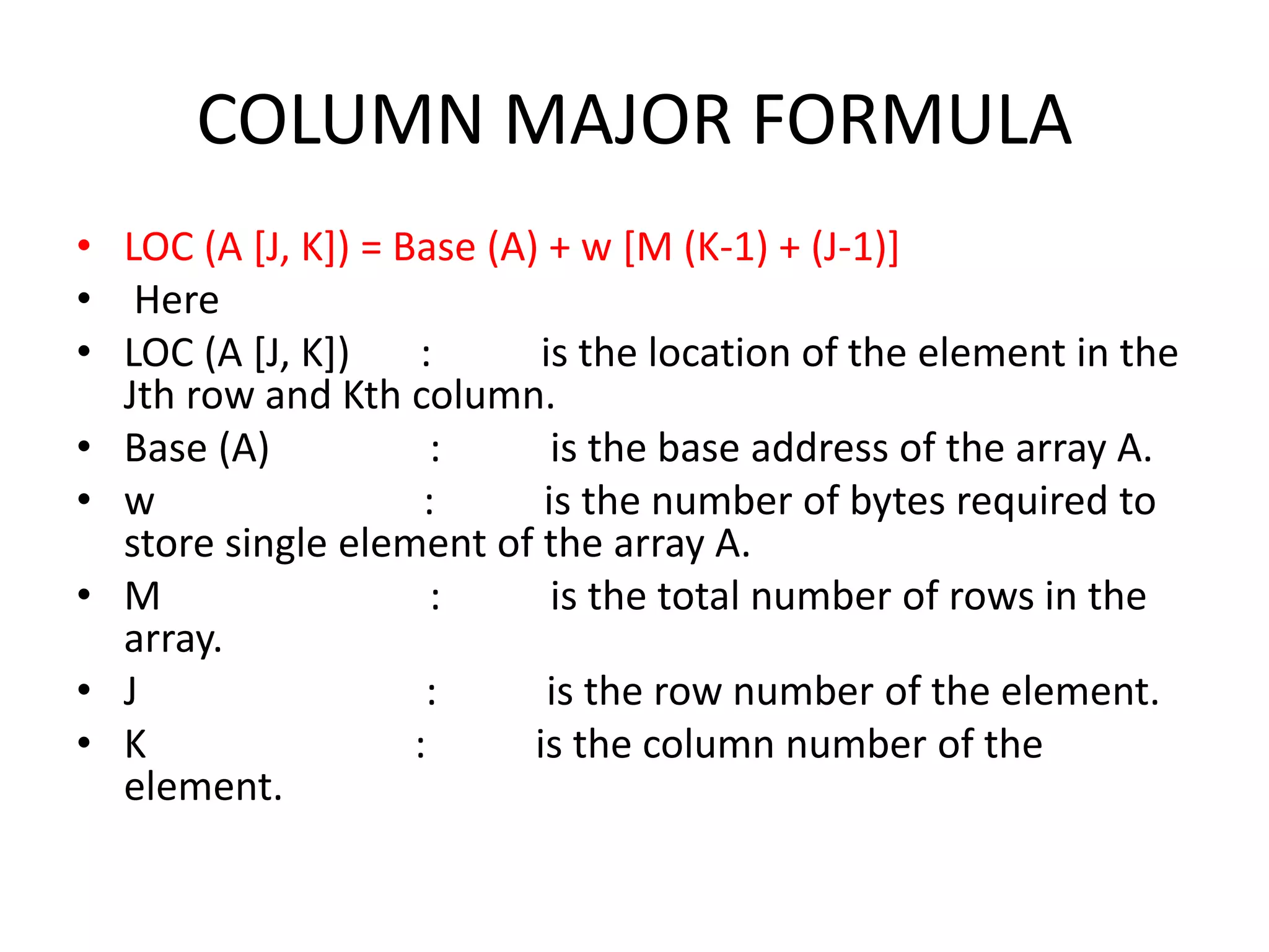 Row major and column major in 2 d | PPTX