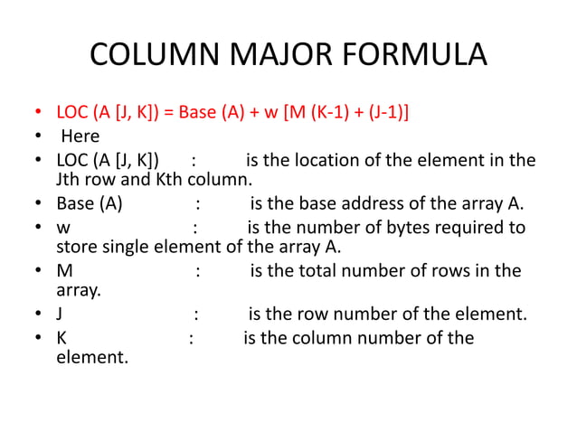 Row major and column major in 2 d | PPTX