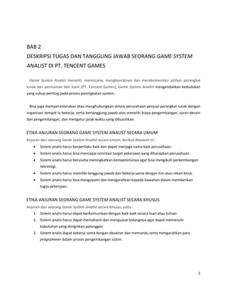 Etika Profesi seorang Game System Analist di PT.Tencent Games | PDF