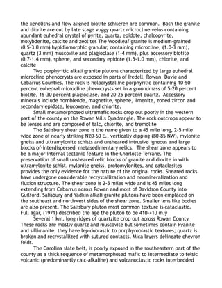 THE GEOLOGY OF ROWAN COUNTY, CENTRAL CAROLINA TERRANE , N.C | PDF