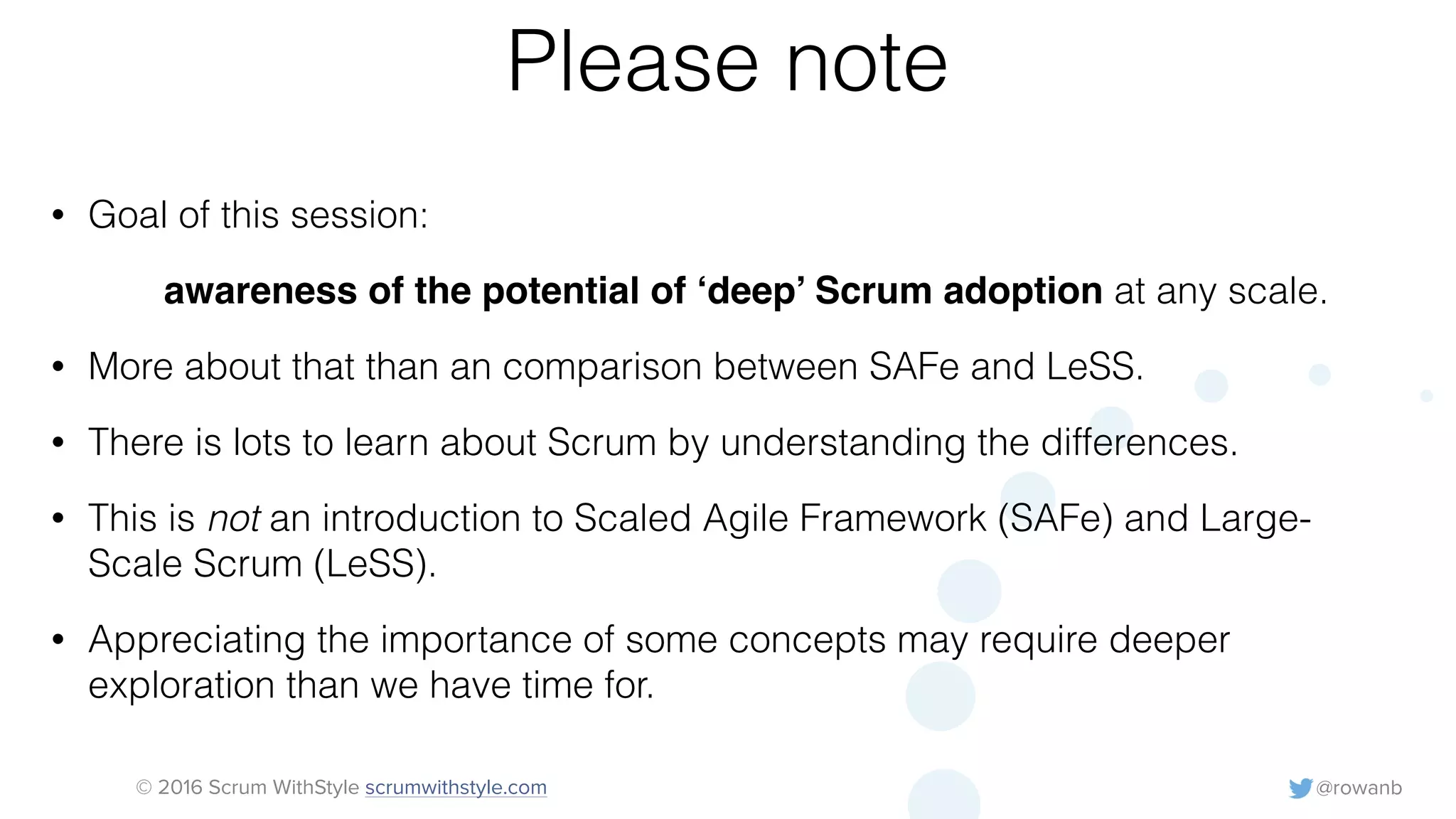 Illuminating the potential of Scrum by comparing LeSS with SAFe | PPT