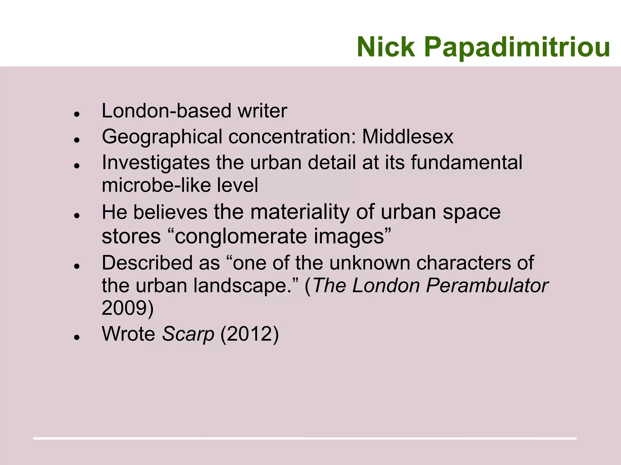 Postmodern Urbanism and the New Psychogeography | PPTX