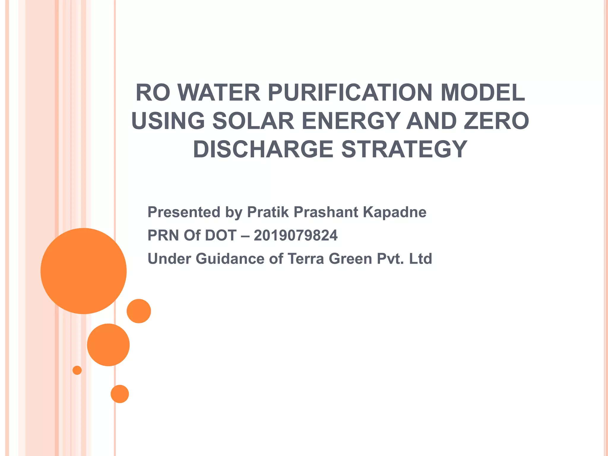 RO WATER PURIFICATION MODEL USING SOLAR ENERGY AND.pptx