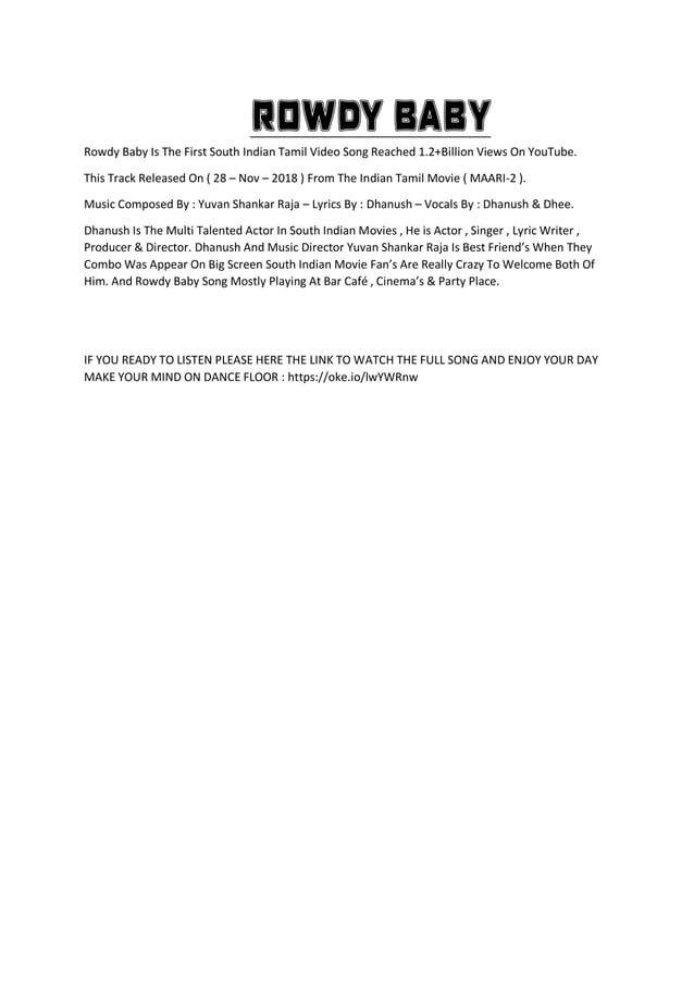 Rowdy baby | PDF