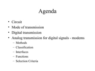 Mode of transmissionAnalog transmission for digital signals - modems.ppt
