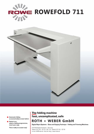 Rowe Fold 711 Katlama Makinası - GenisFormat.Com