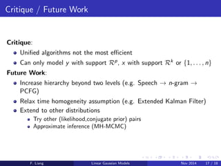 A Unifying Review of Gaussian Linear Models (Roweis 1999) | PDF